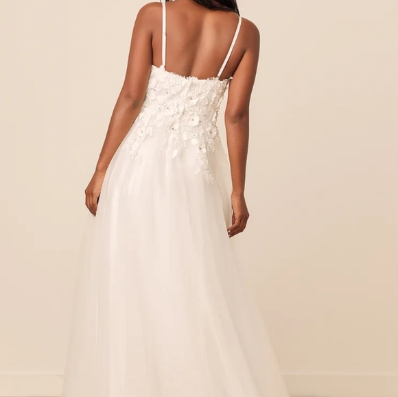 Lulus | Dresses | Lulus Breathtaking Romance White Embroidered Tulle ...